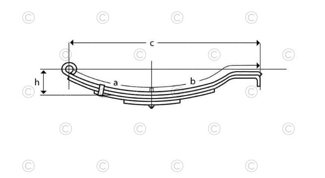 UNA-202 | Trailer Leaf Spring | Slipper - Flat End | 2 Leaves | 600 lb ...
